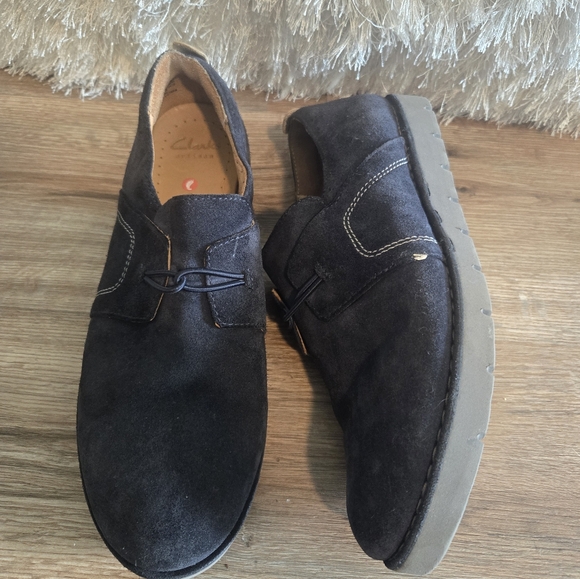 Clarks | Shoes | Clarks Un Ava Unstructured Shoes Sz M Navy Blue Suede ...